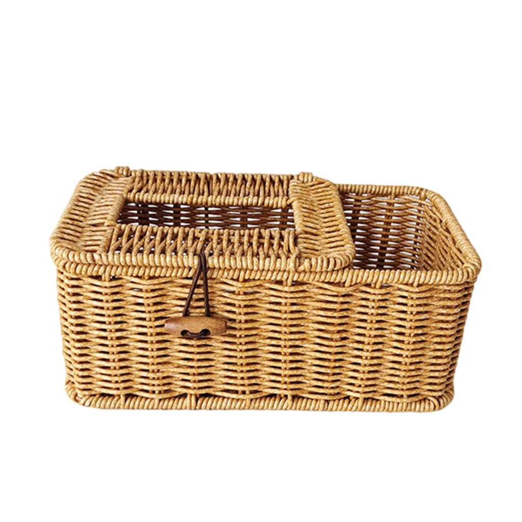 Natural Handwoven Tissue Box With Compartment For Bathroom And ...