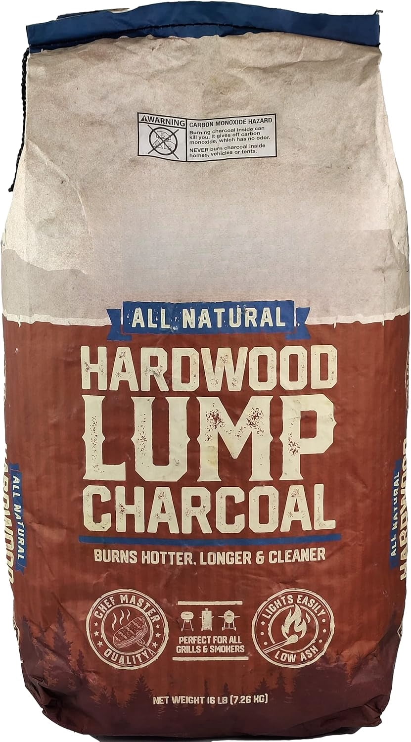 All Natural Hardwood Lump Charcoal, Burns Hotter, Longer & Cleaner, Low ...
