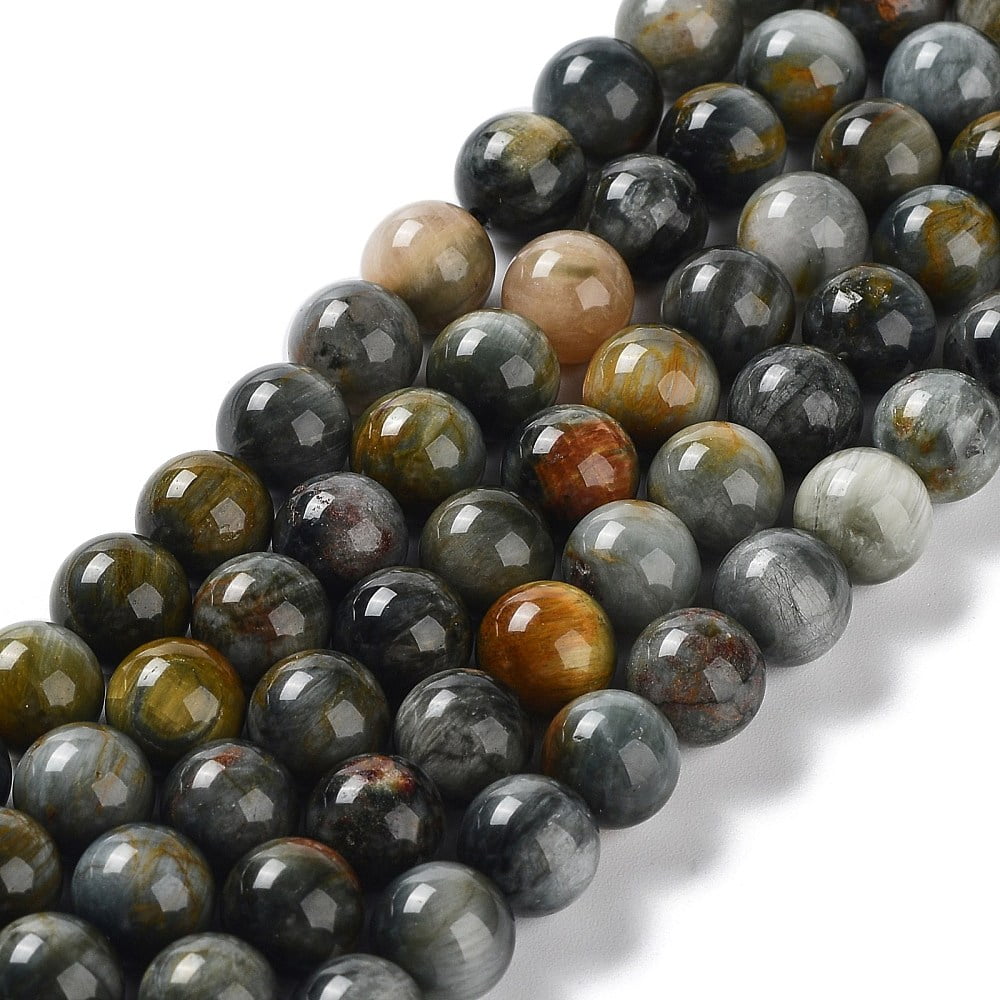 Natural Hawk's Eye Beads Strands Eagle Eye Stone Round 8mm Hole: 1mm ...