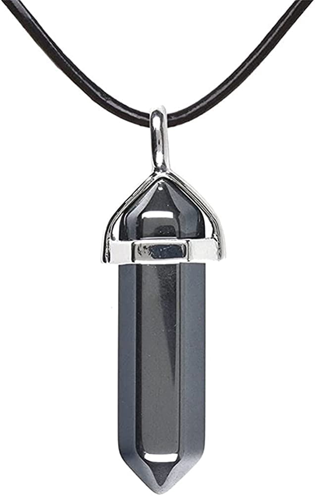 Natural Hematite Gemstone Hexagonal Pointed Reiki Chakra Pendant ...