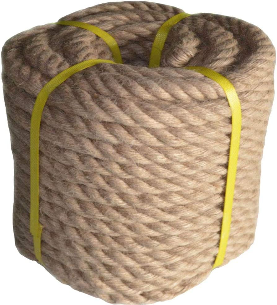 Natural Hemp Rope 50 Feet x 1 Inch Twisted Manila Rope Jute Rope for ...