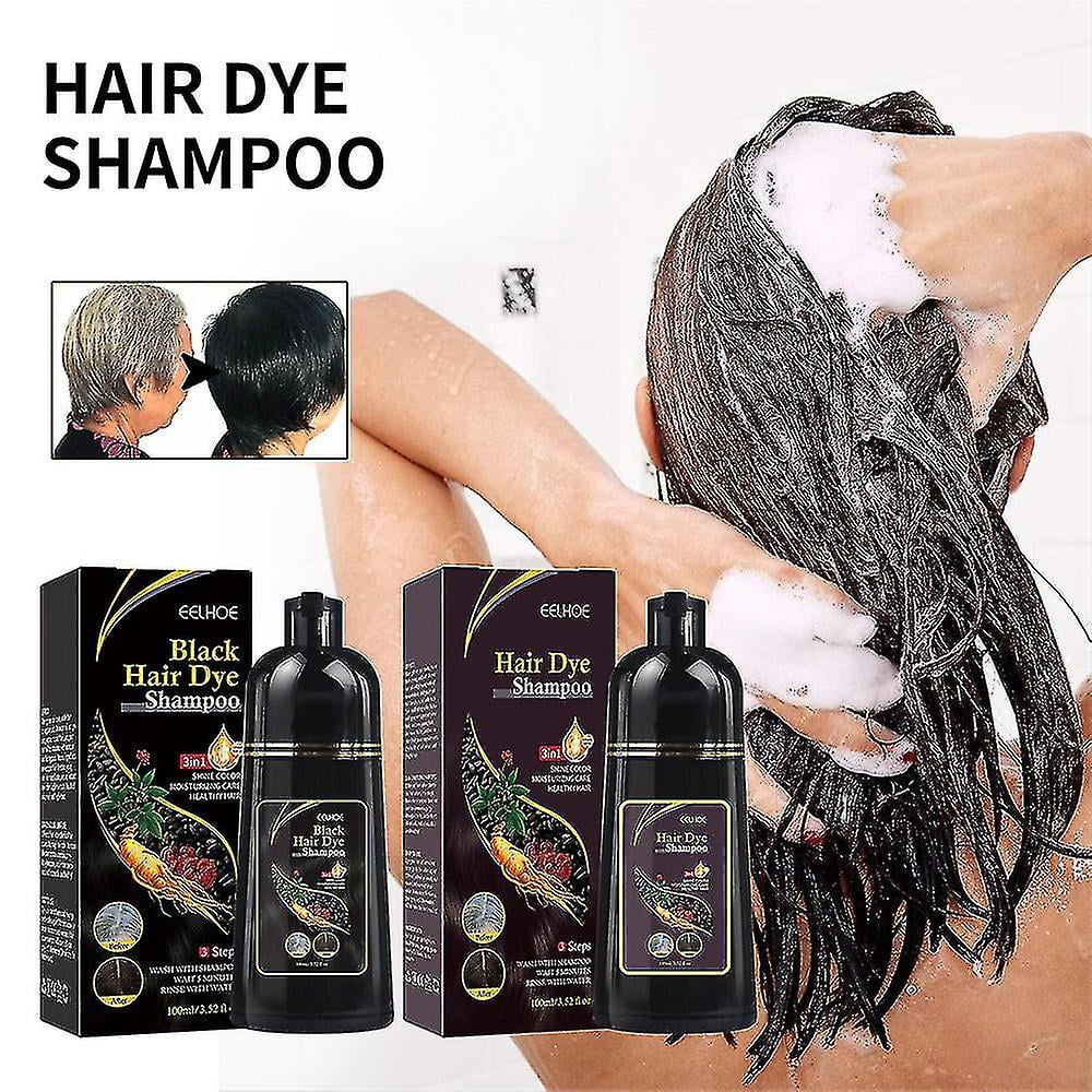 Natural Herbal Instant Black Hair Dye Shampoo For White Hair Coloring - Walmart.com