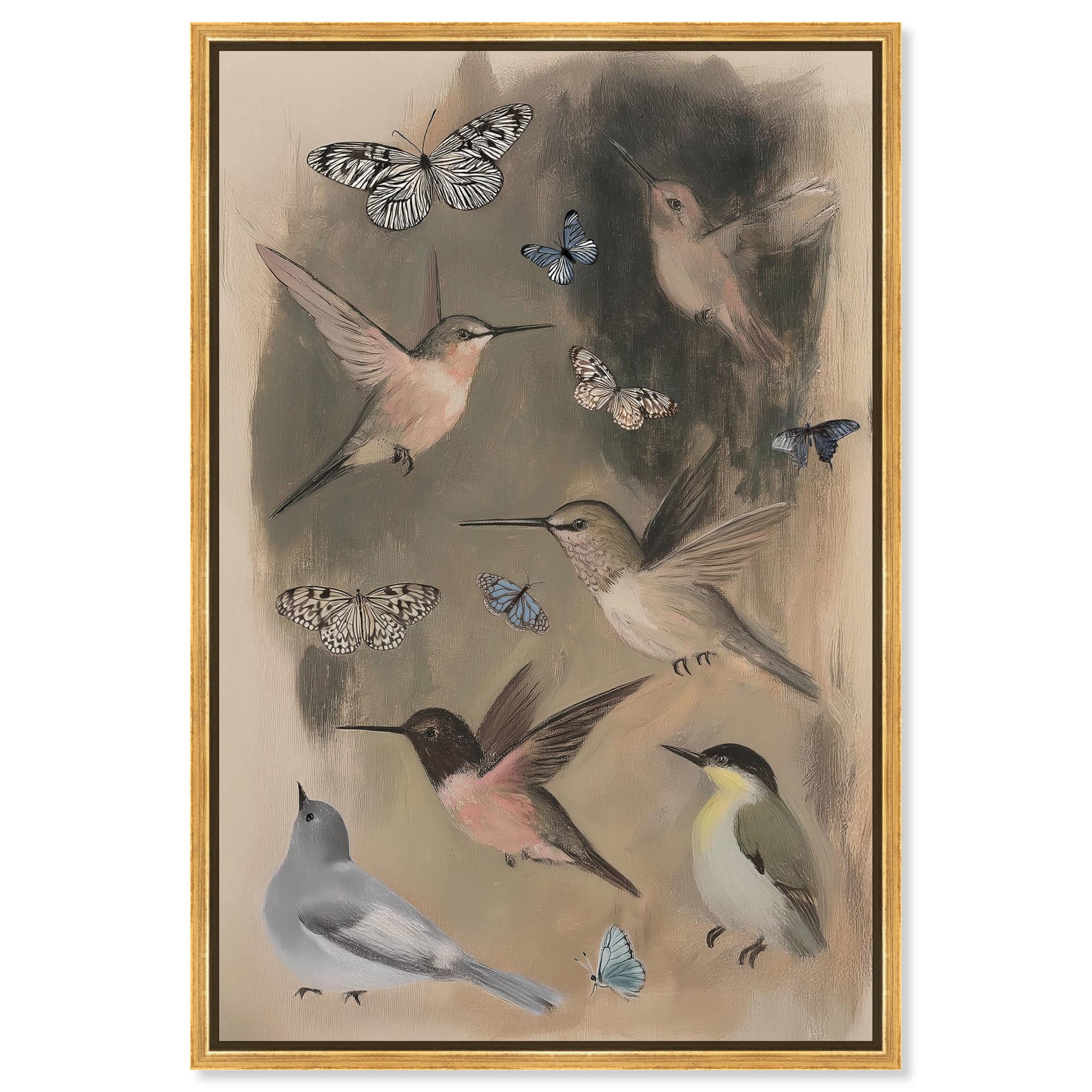 Natural History Specimens Canvas Birds Illustration by Art Remedy, Gold ...