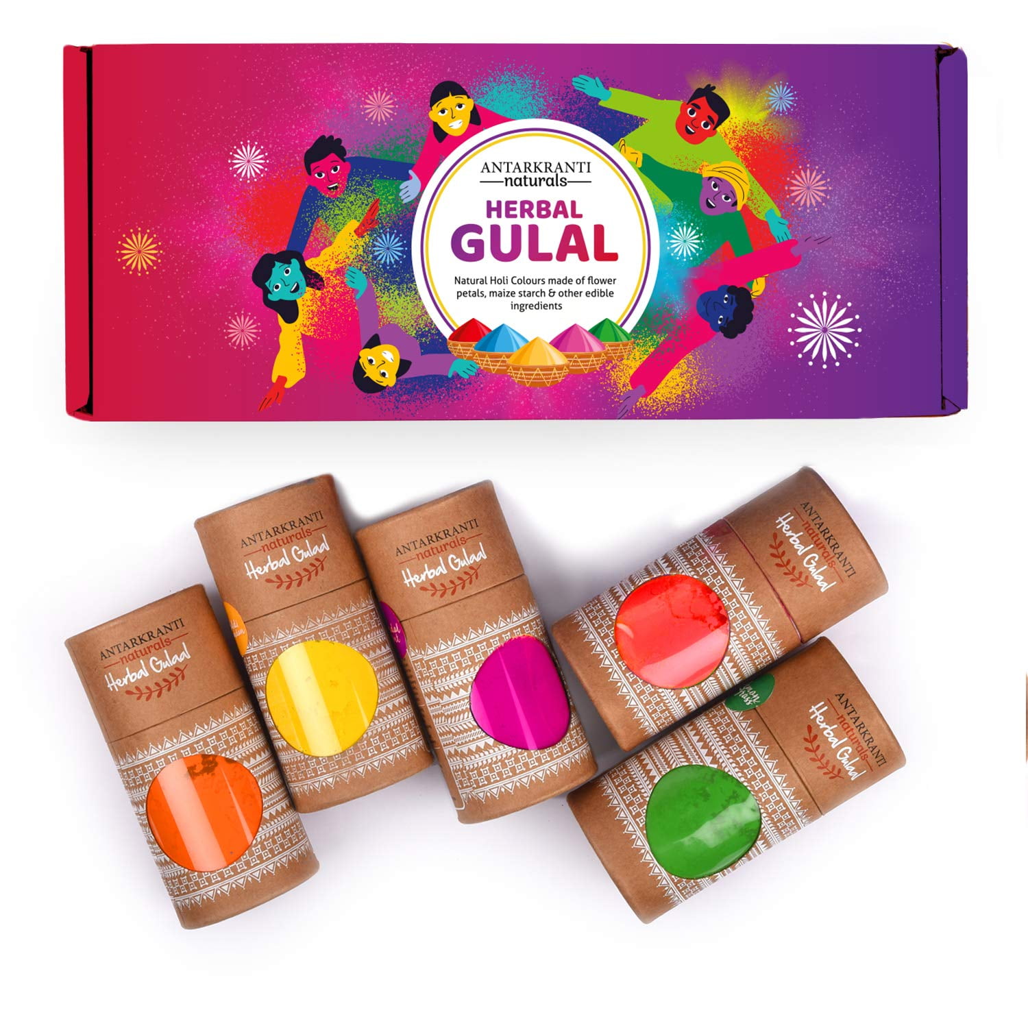 Natural Holi Gulal Colour - Orange, Yellow, Red, Green & Blue | Made Of ...
