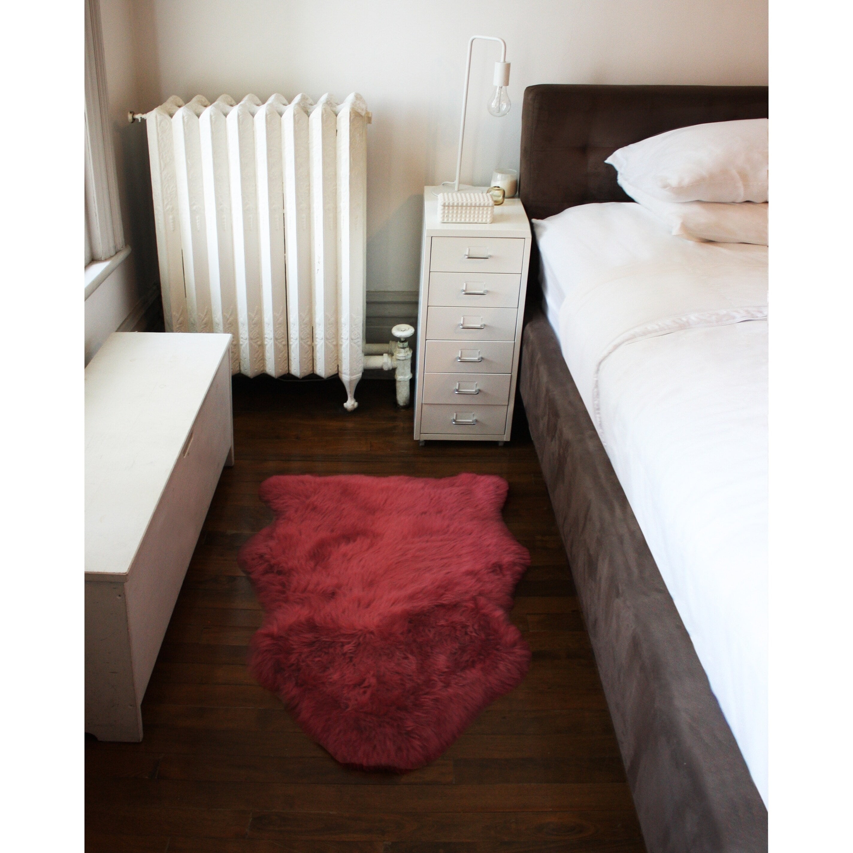 Natural Home Decor Milan Sheepskin Single Rug | 1-Piece Steel Blue 2' x ...