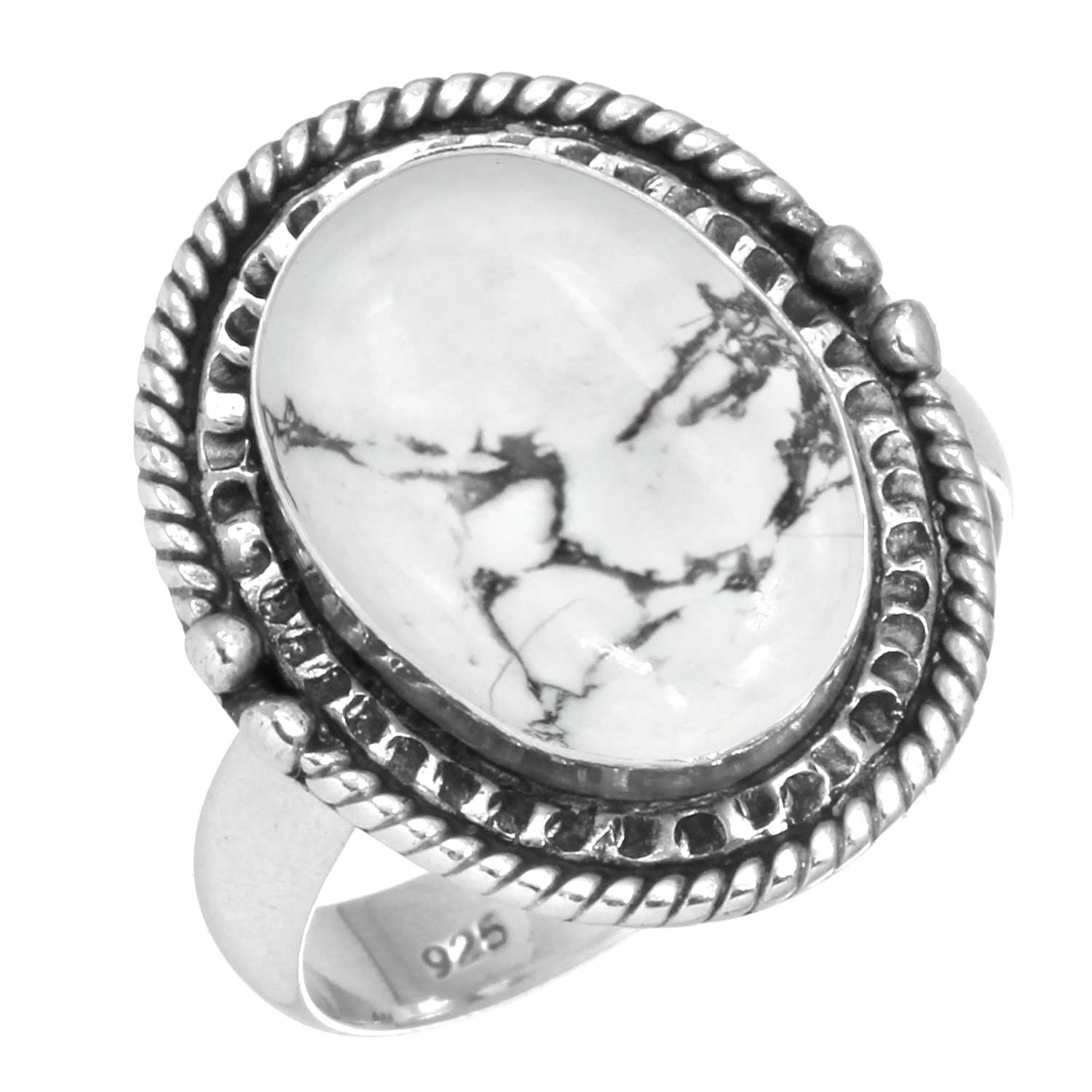Natural Howlite Ring 925 Sterling Silver Handmade Jewelry - Walmart.com