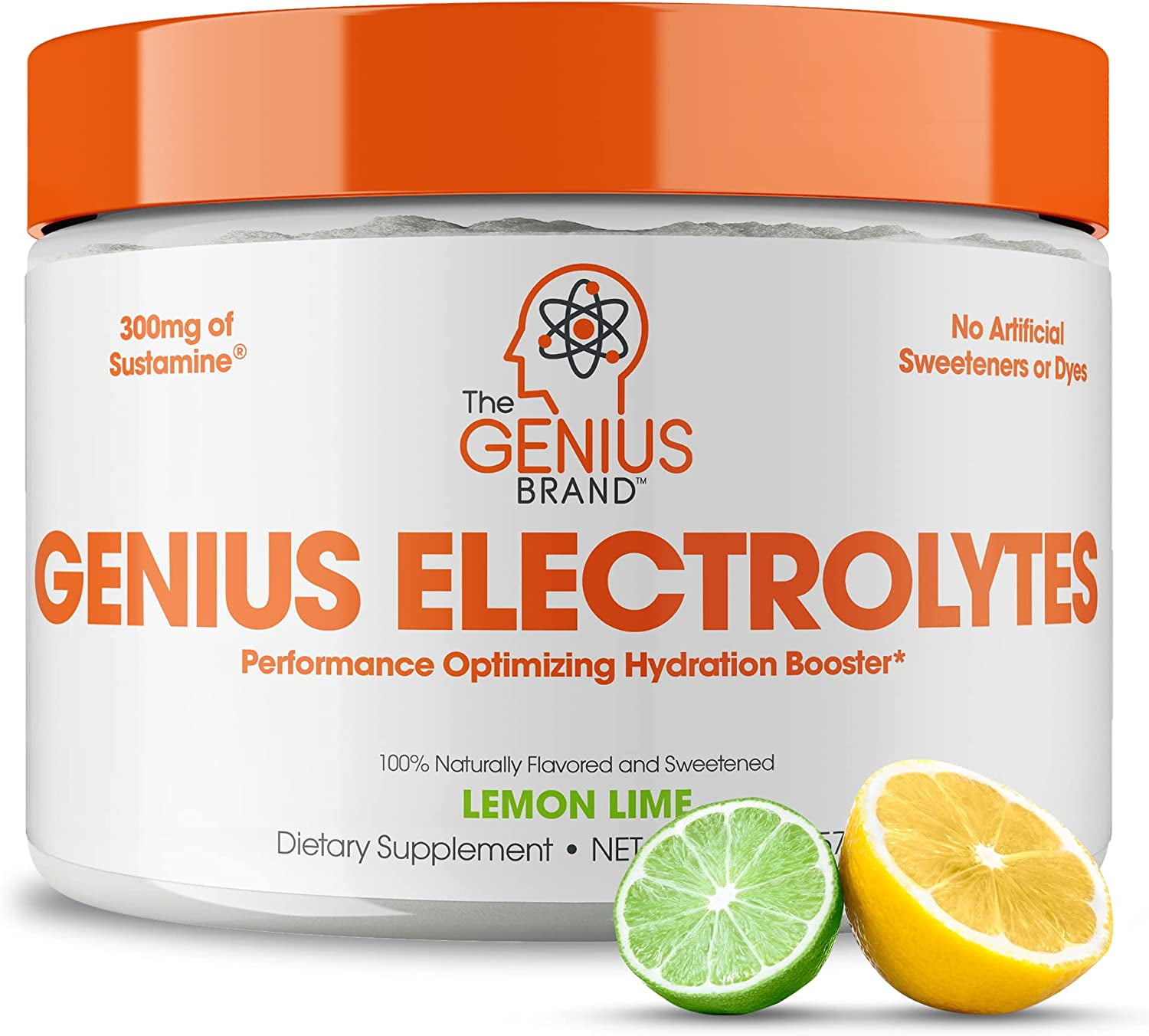 Genius Brand Keto-Friendly Energy Enhancement Electrolyte Powder, Lemon ...