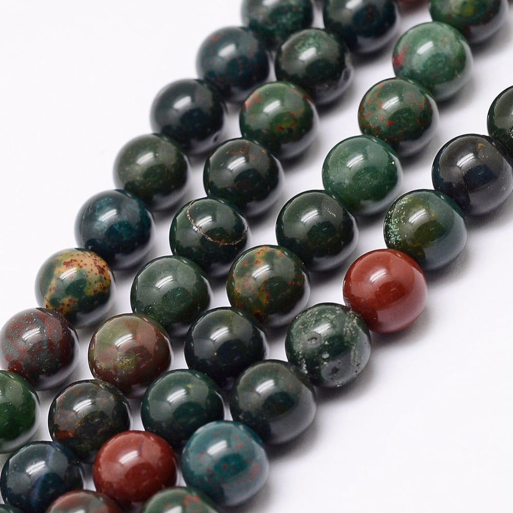 Natural Indian Bloodstone Beads Strands Heliotrope Stone Beads Round ...