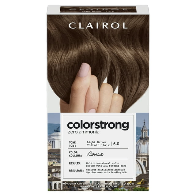Clairol ColorStrong Permanent Zero Ammonia Hair Dye, 6.0 Light Brown ...
