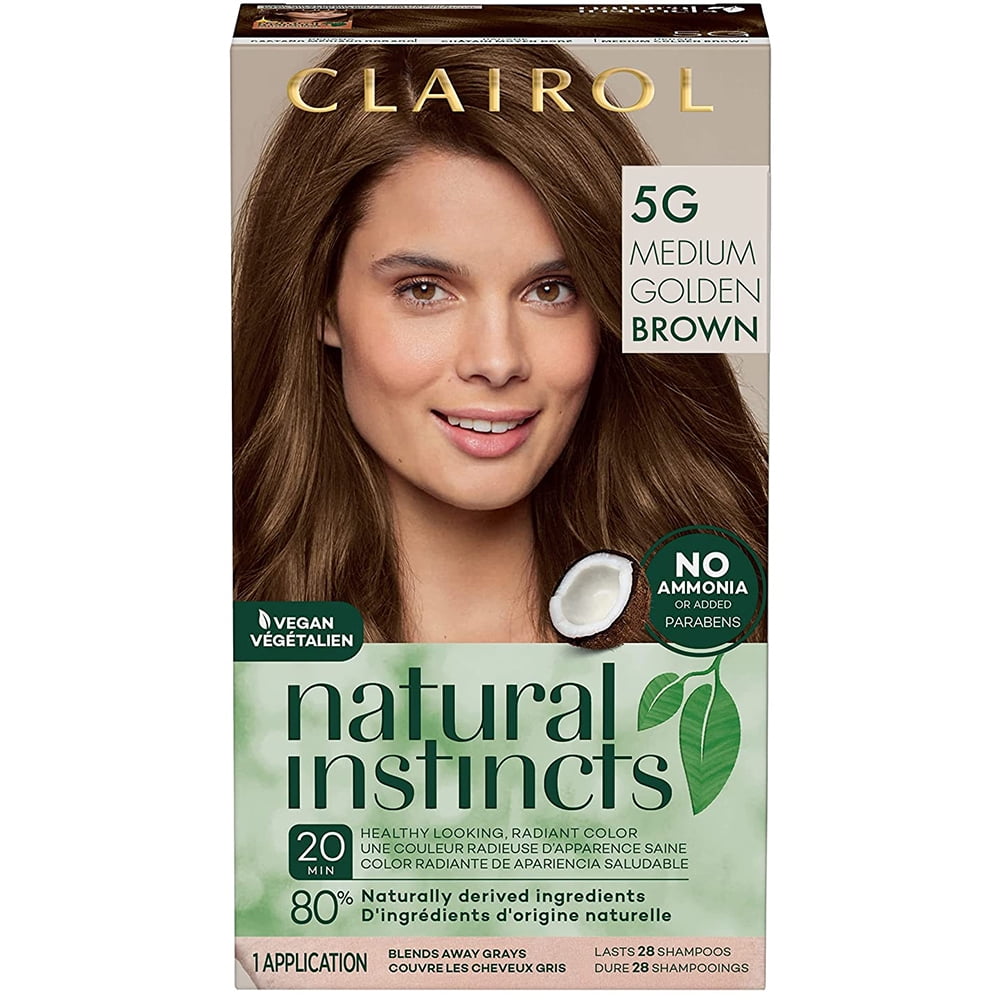 Natural Instincts Semi-Permanent Hair Dye, Medium Golden Brown 5G, Gray ...