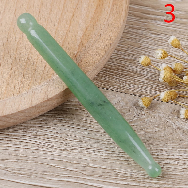 Natural Jade Face Acupuncture Point Jade Stone Guasha Massage Tool Spa ...