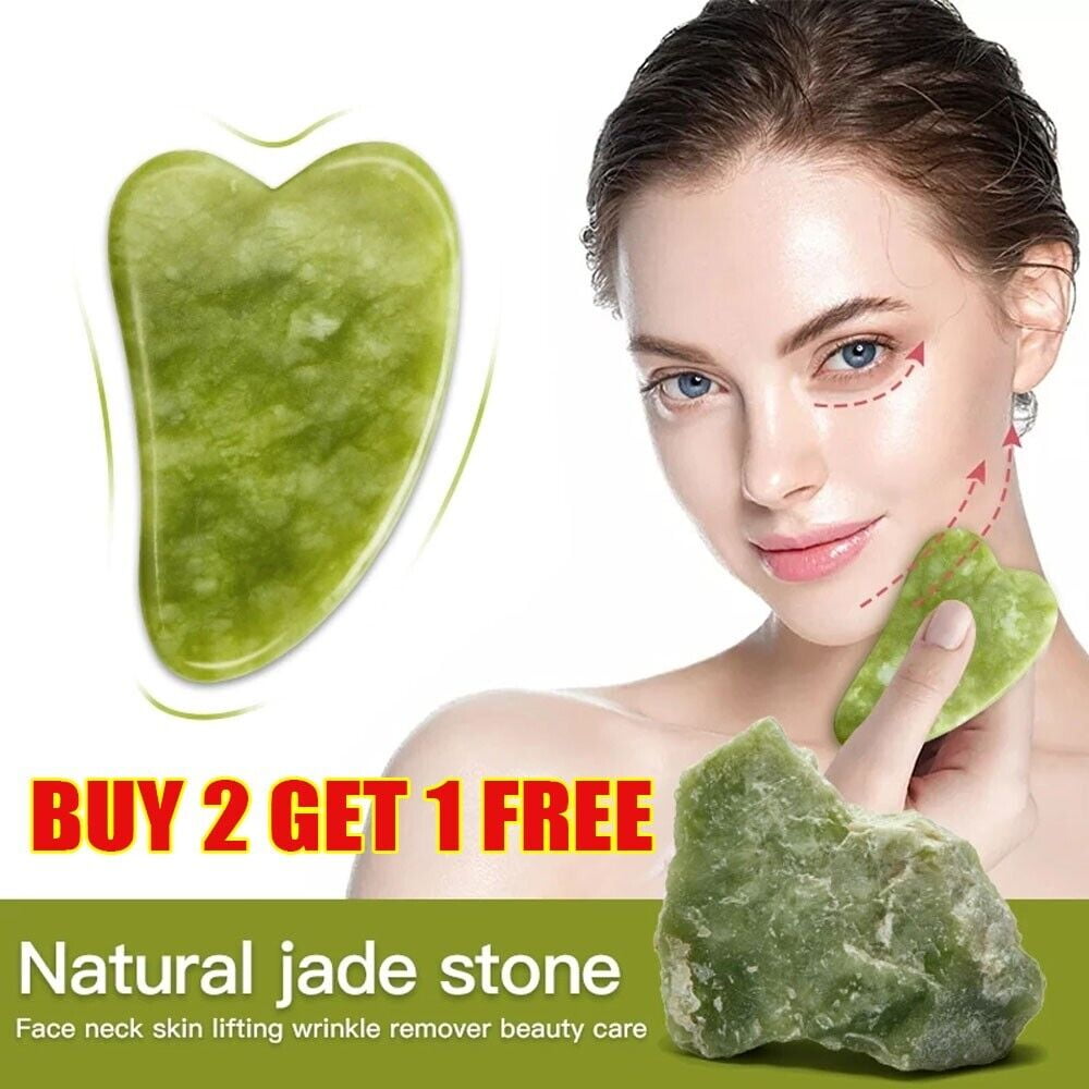 Natural Jade Stone Gua Sha Board Facial Massager Skin Lifting Scraping ...