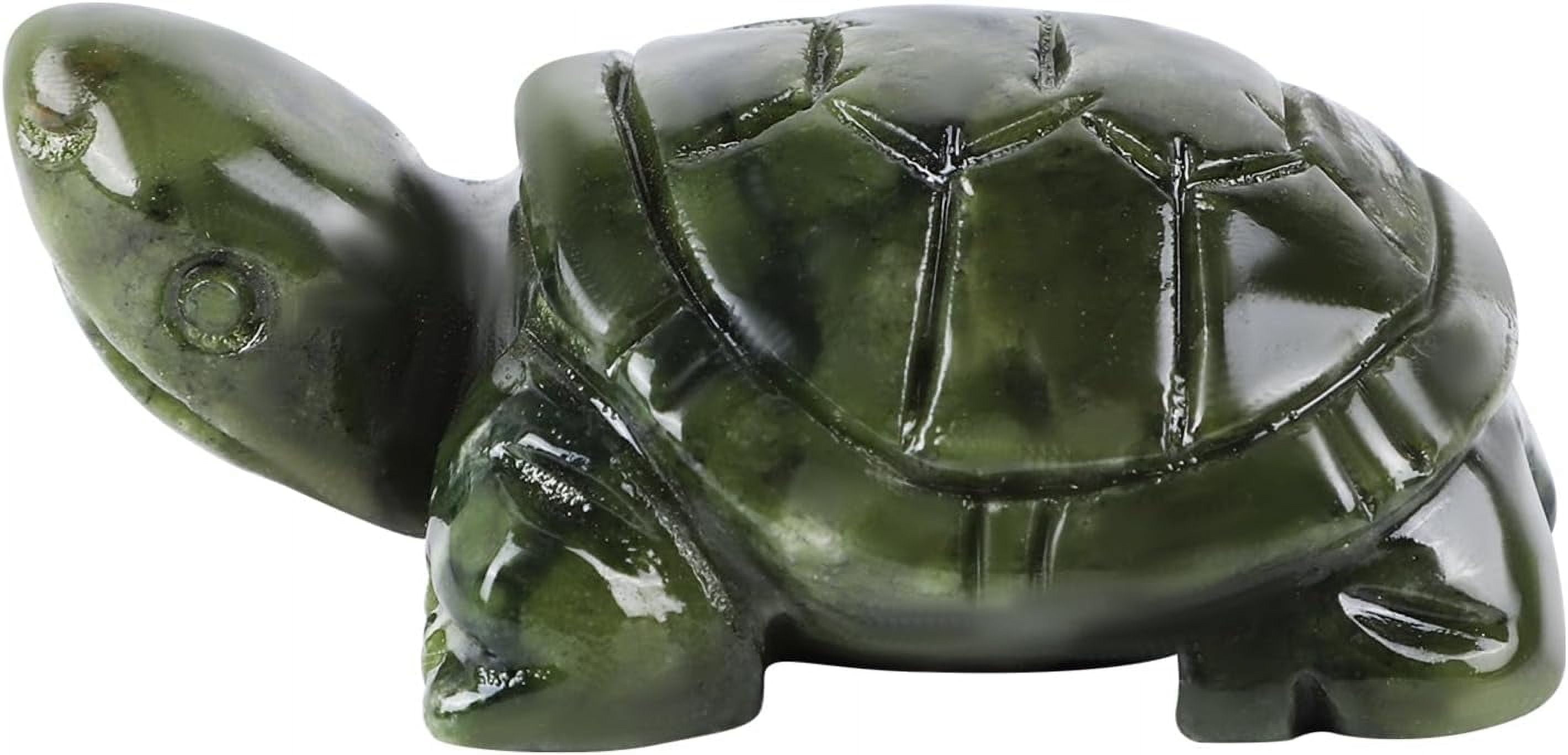 Natural Jade Stone Turtle Statue, 3" Green Jade Gemstone Carved Turtle ...