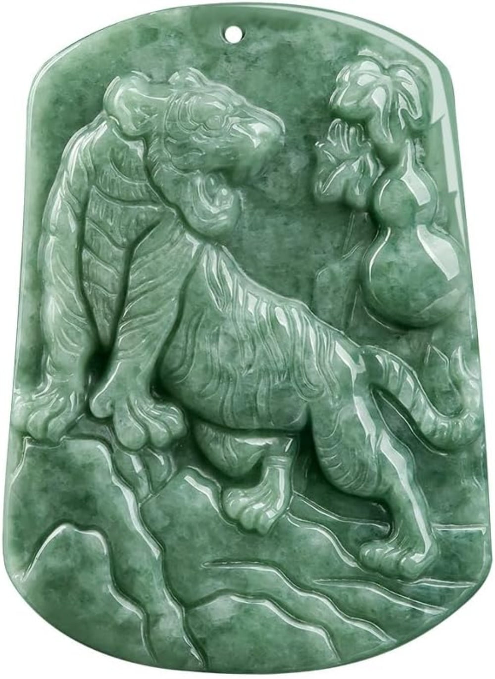 Natural Jadeite Pendant Necklace - Handcrafted Zodiac Tiger - Men's ...