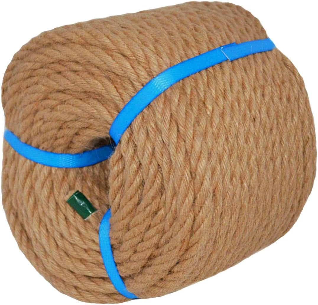 Natural Jute Rope Hemp Rope (3/8 In X 165 Ft) Strong Jute Twine For ...