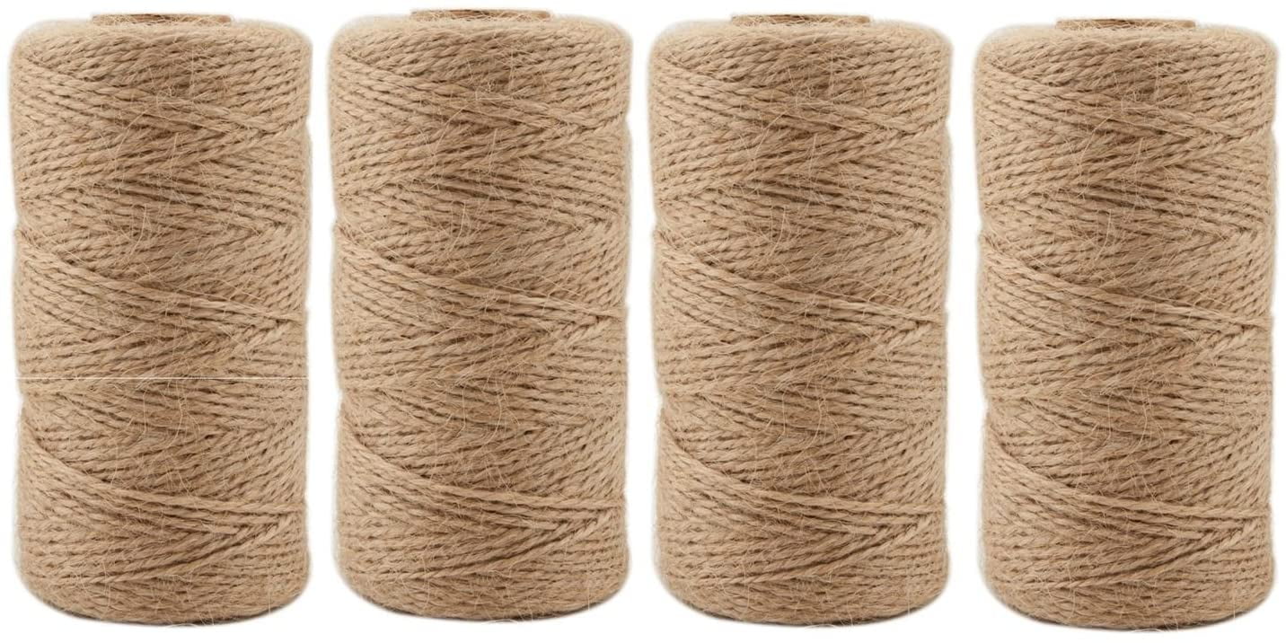 Natural Jute Twine, 3 Ply 2mm Arts and Crafts Jute Rope Heavy Duty ...
