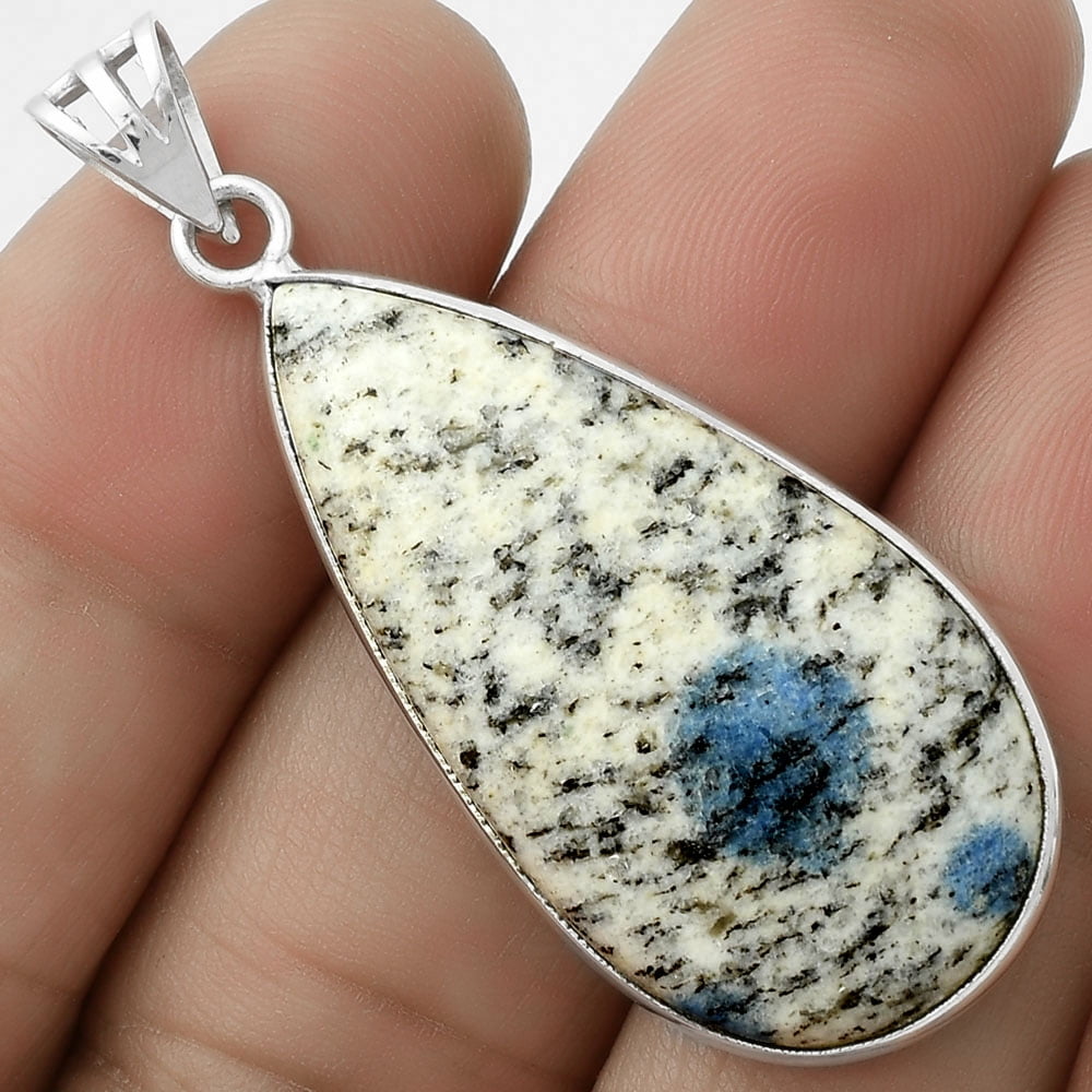 Natural K2 Blue - Azurite In Quartz 925 Sterling Silver Pendant Jewelry ...