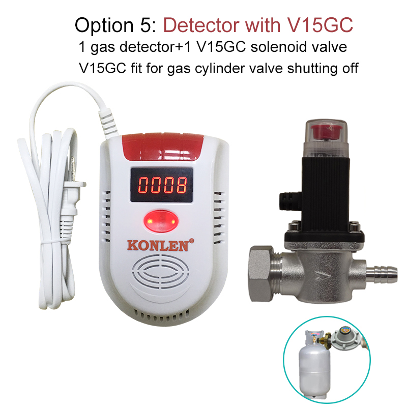 Natural LPG Gas Leak Sensor Detector with Solenoid Valve Pipeline ...