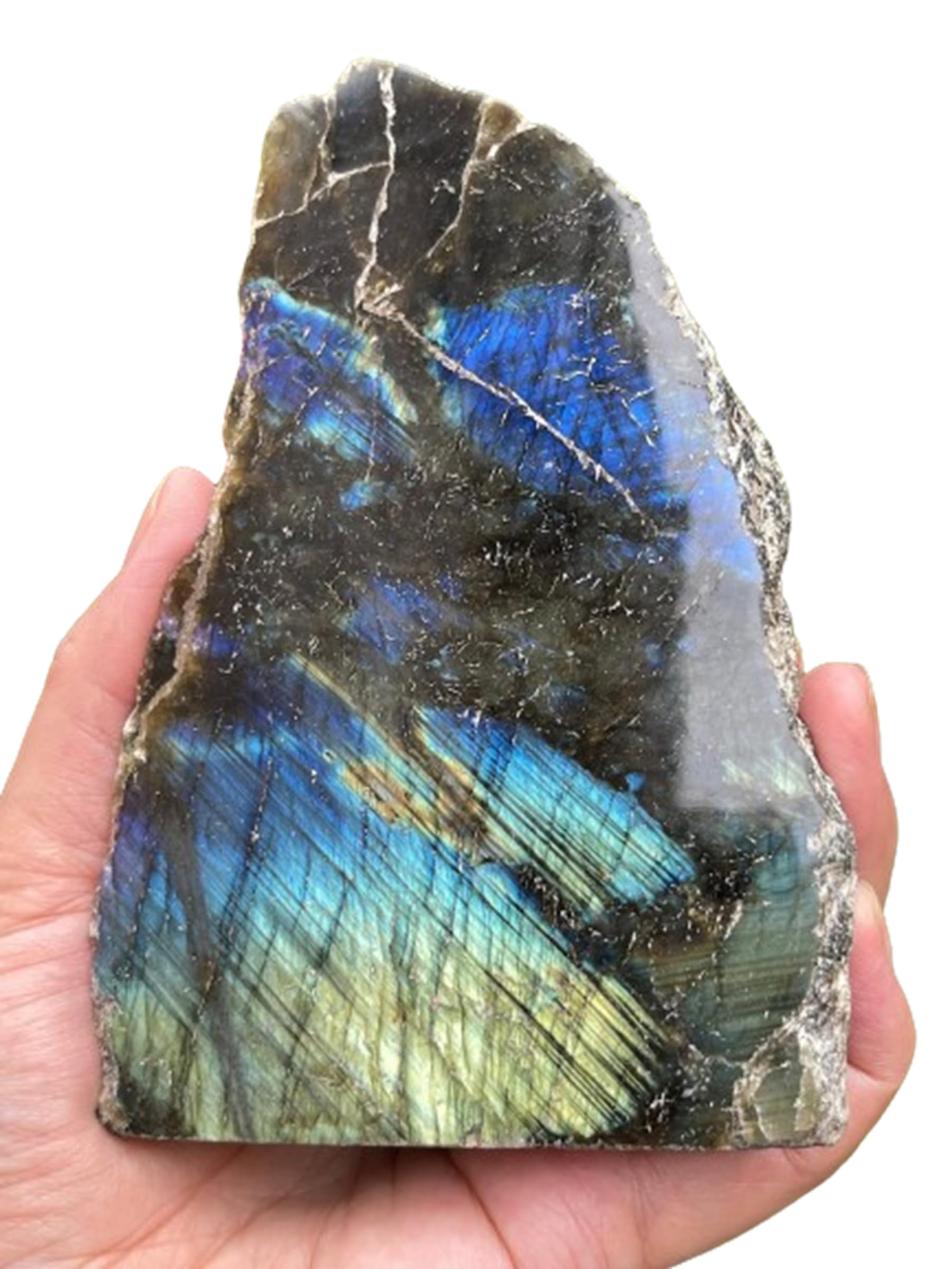 Natural Labradorite Slab, High Flash Free Standing Display Specimens ...