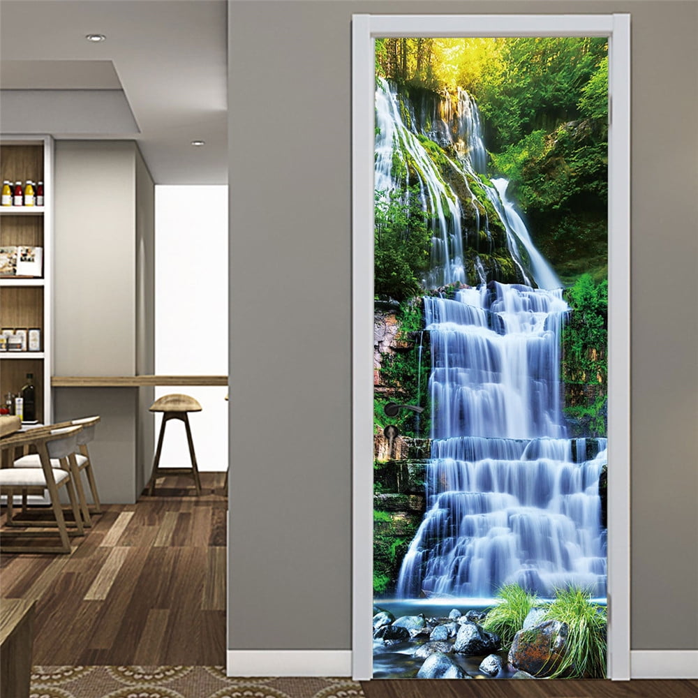 Natural Landscape Door Mural Decal PVC Waterproof Artwork Flower ...