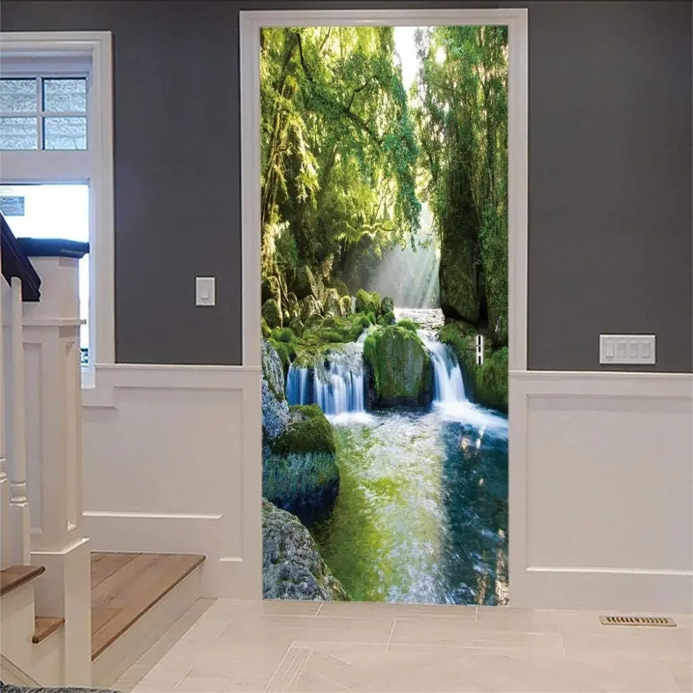 Natural Landscape Door Sticker Snow Mountain Glacier Decals Self ...