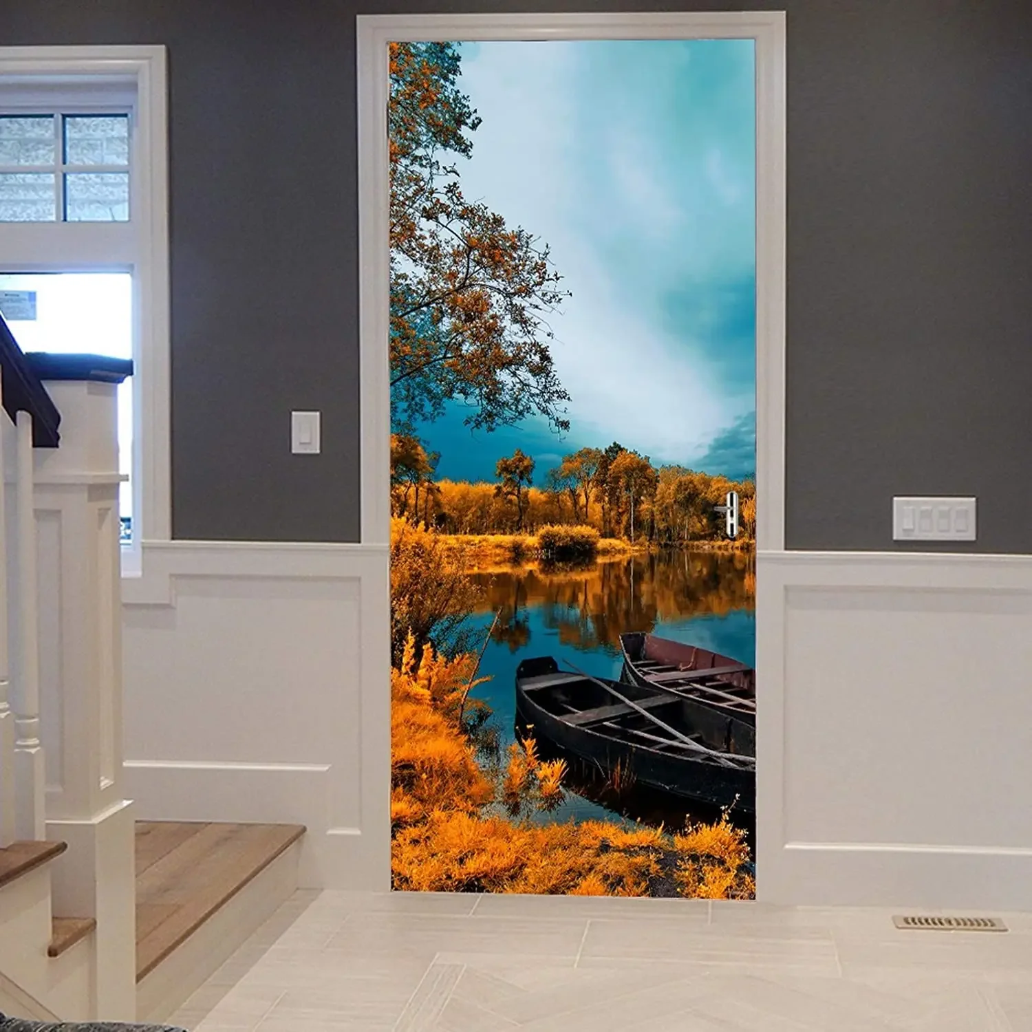 Natural Landscape Door Sticker Snow Mountain Glacier Decals Self ...