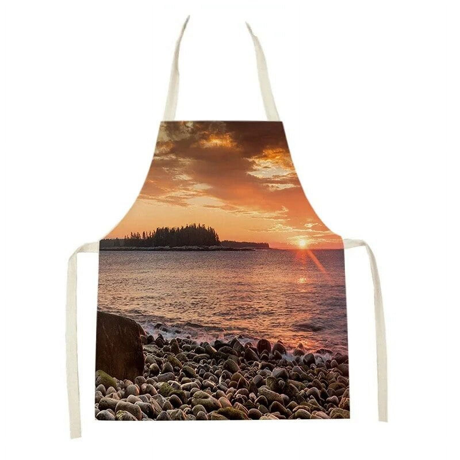 Natural Landscape New Fashion Canvas Kitchen Apron Work Apron Barbecue ...