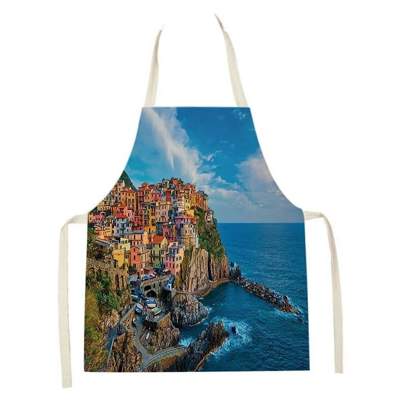 Natural Landscape New Fashion Canvas Kitchen Apron Work Apron Barbecue ...