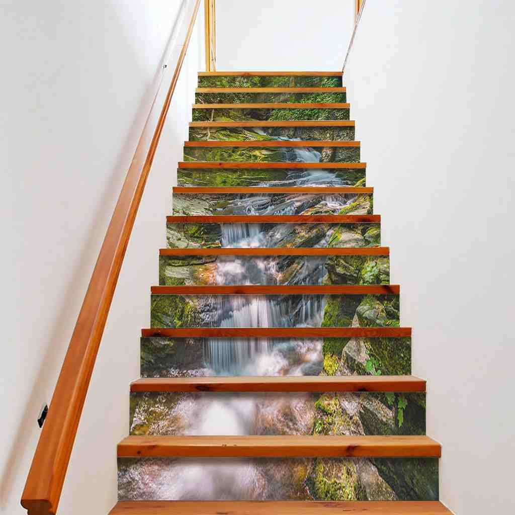 Natural Landscape Stair Stickers Mount Fuji Cherry Blossoms Staircase ...