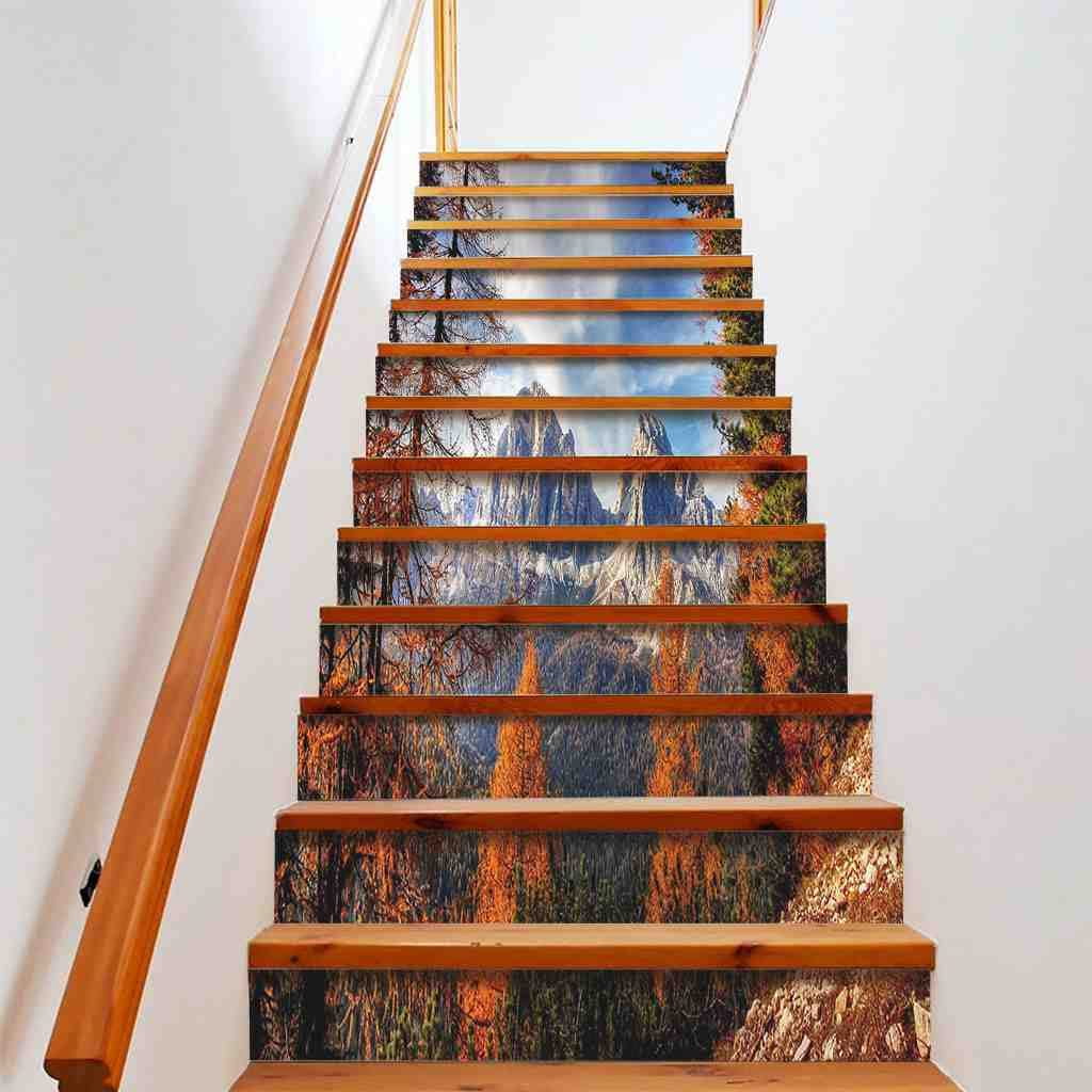 Natural Landscape Stair Stickers Mount Fuji Cherry Blossoms Staircase ...