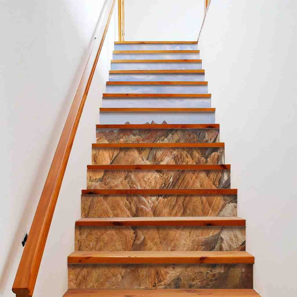 Natural Landscape Stair Stickers Mount Fuji Cherry Blossoms Staircase ...