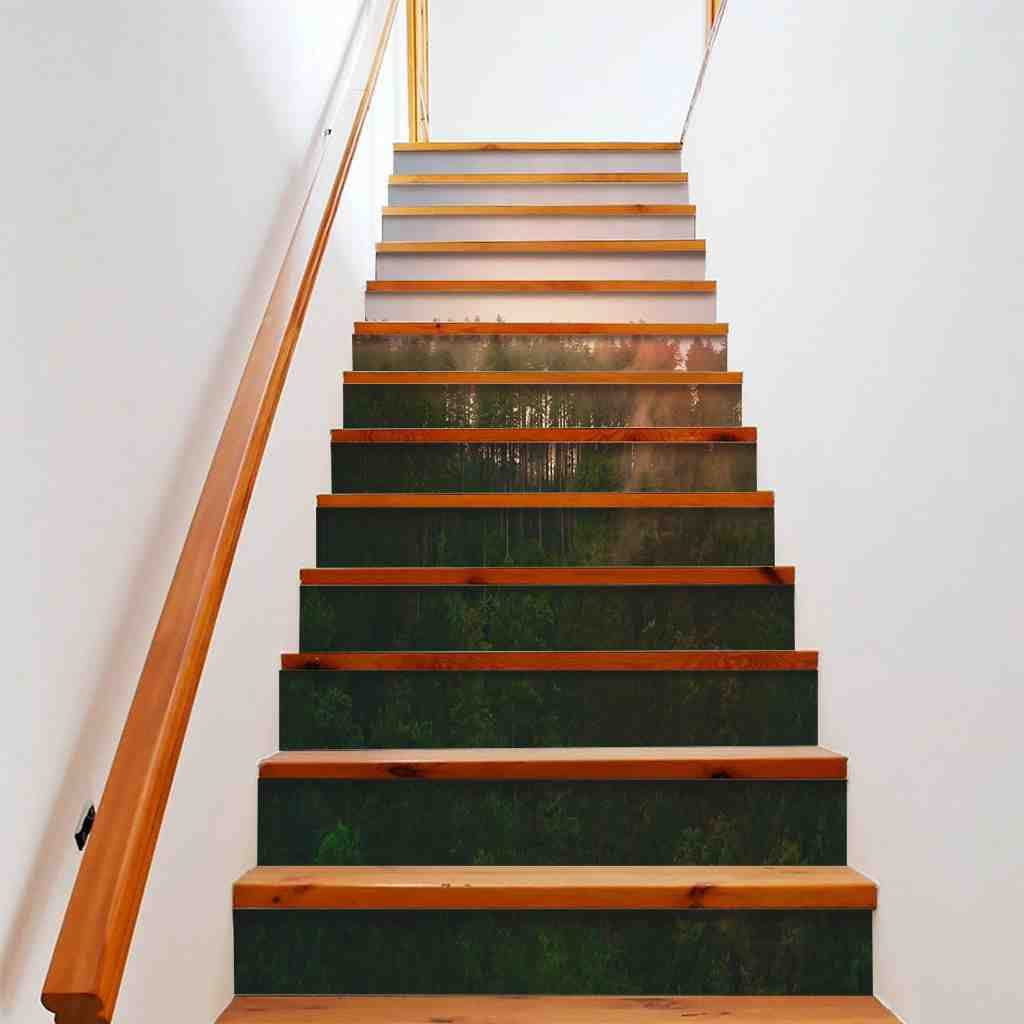 Natural Landscape Stair Stickers Mount Fuji Cherry Blossoms Staircase ...