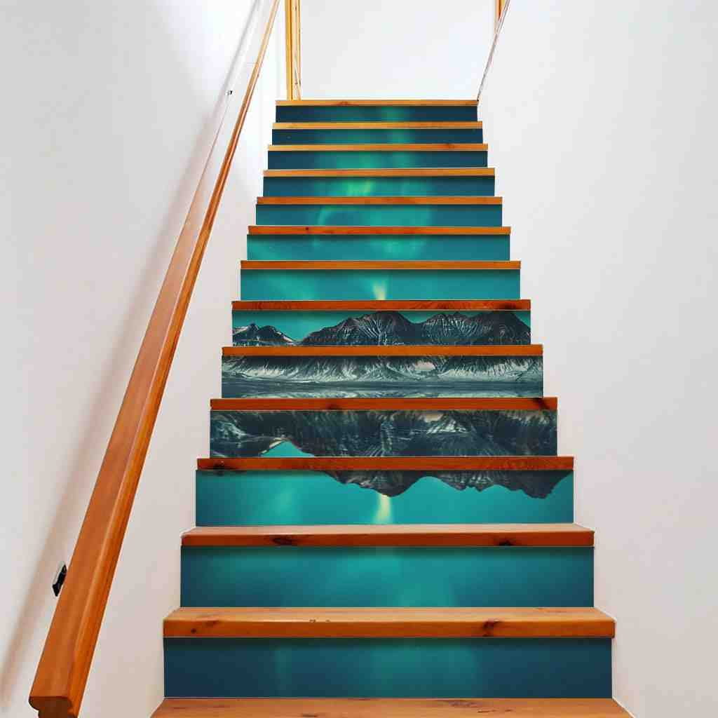 Natural Landscape Stair Stickers Mount Fuji Cherry Blossoms Staircase ...