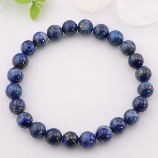 Natural Lapis Lazuli Bracelet - Metal Free, 8mm - Luxurious Blue ...
