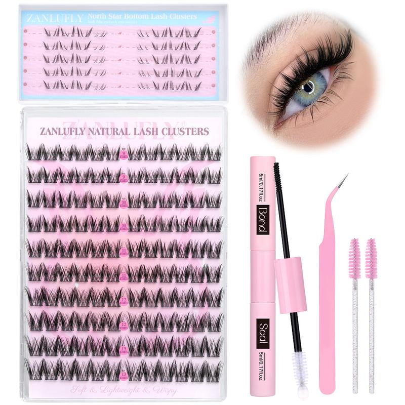 Natural Lash CLusters C Curly Wispy Eyelash CLusters Short Anime Lash ...