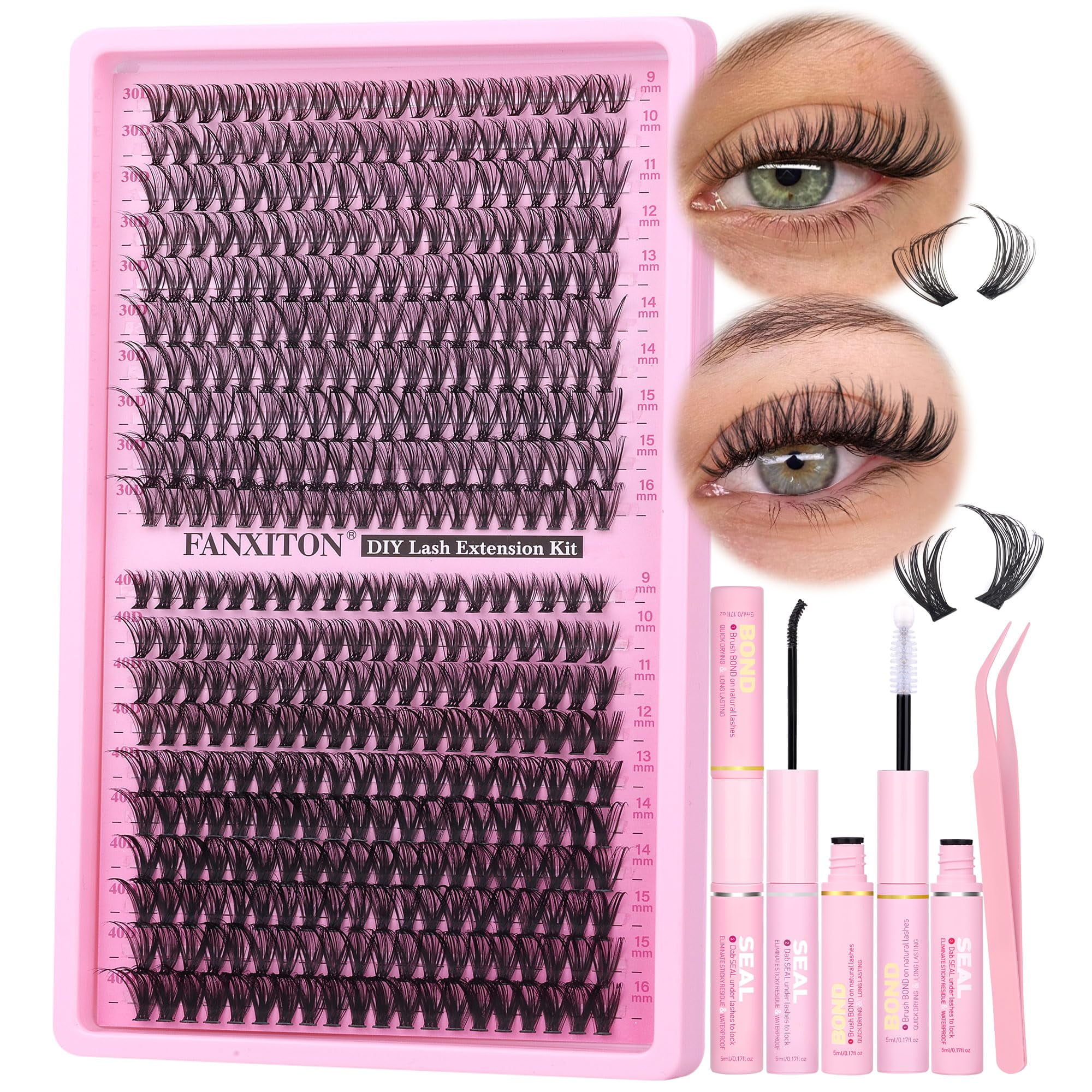 Natural Lash Cluster Kit AIF9 Thick Eye Lash Clusters Natural Look 30D ...
