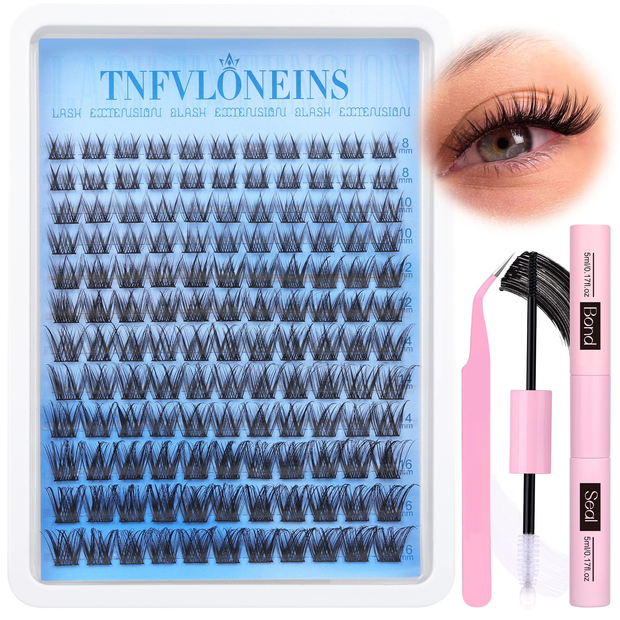 Natural Lash Clusters AIF9 Wispy Lash Extension C Curl Eyelash ...