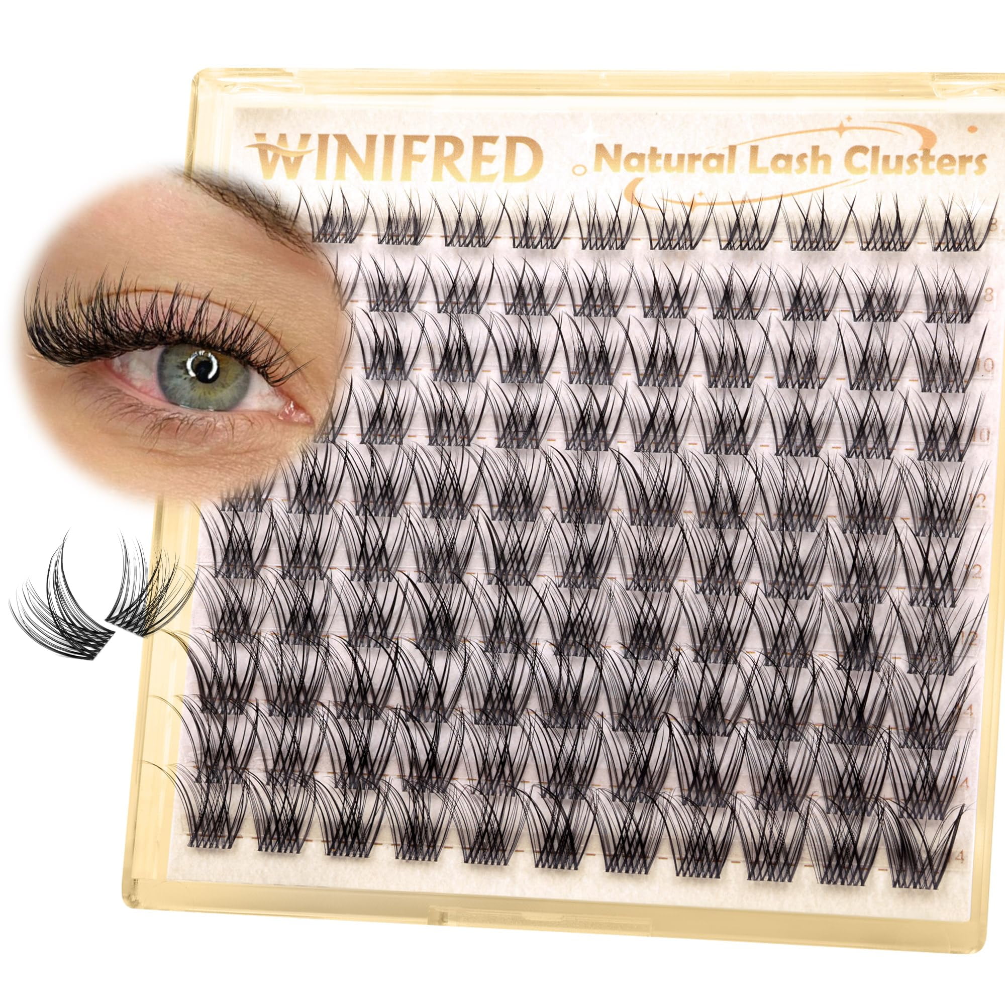 Natural Lash Clusters Clear AIF9 Band Eyelash Clusters Wispy Lashes Clusters 8-14mm Cluster ...