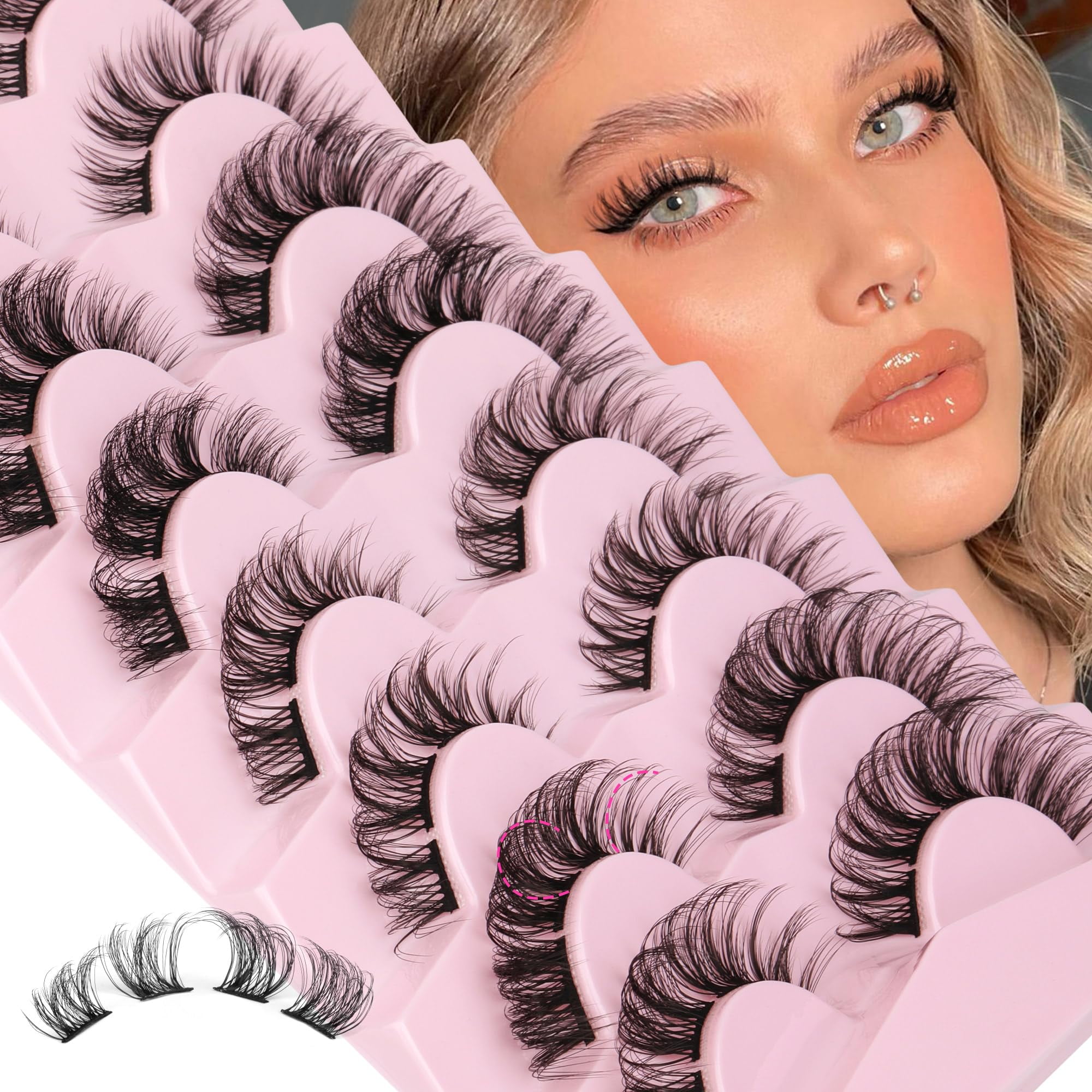 Natural Lash Clusters D-Curly SSF20 False Eyelashes Extensions 4 Styles ...