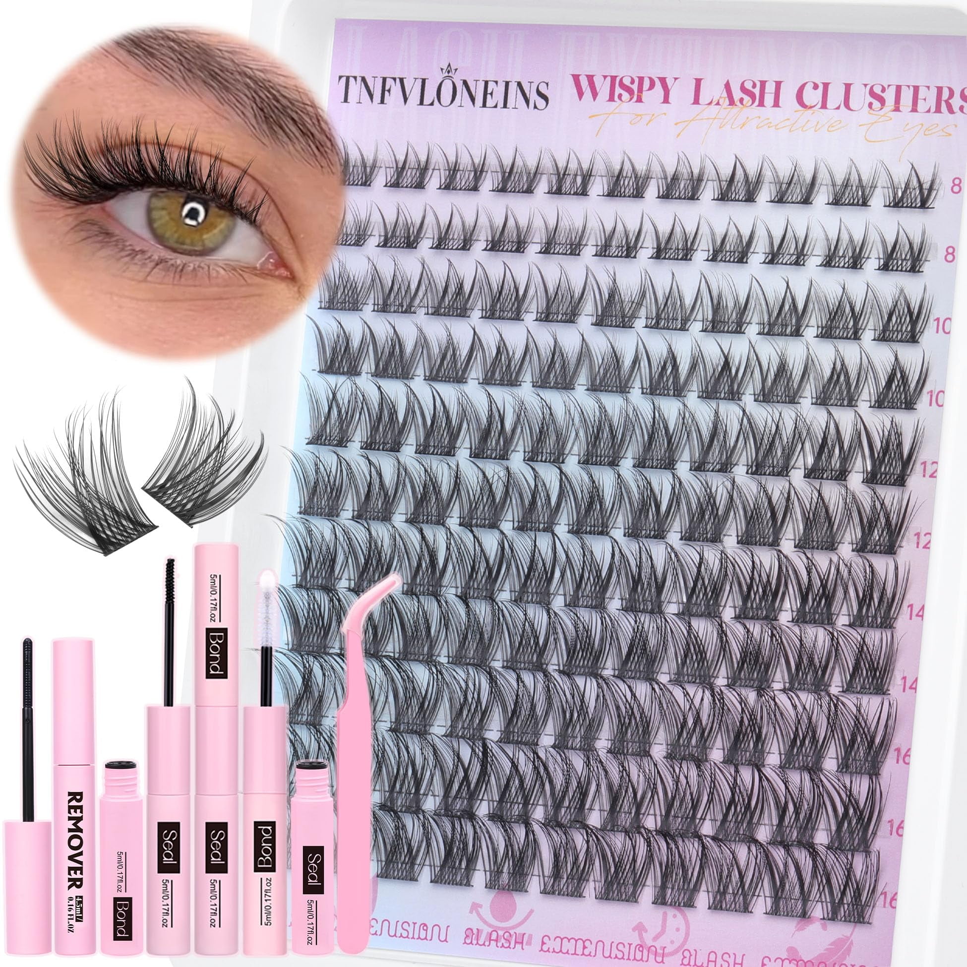 Natural Lash Clusters Kit TSF6 Natural Eyelash Clusters C Curl Lash ...