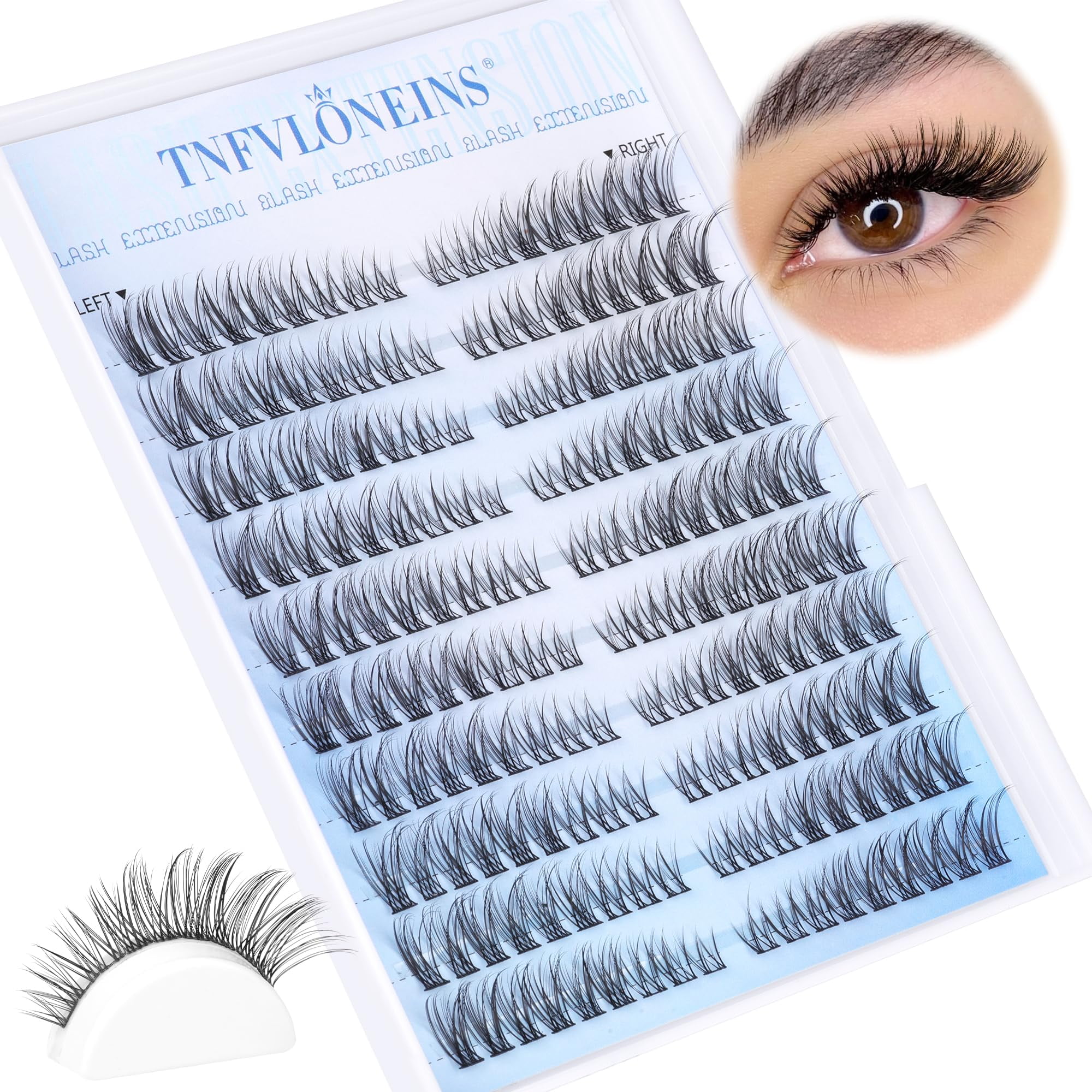 Natural Lash Clusters Wispy AIF9 Cluster Eyelash Extensions Left&Right ...