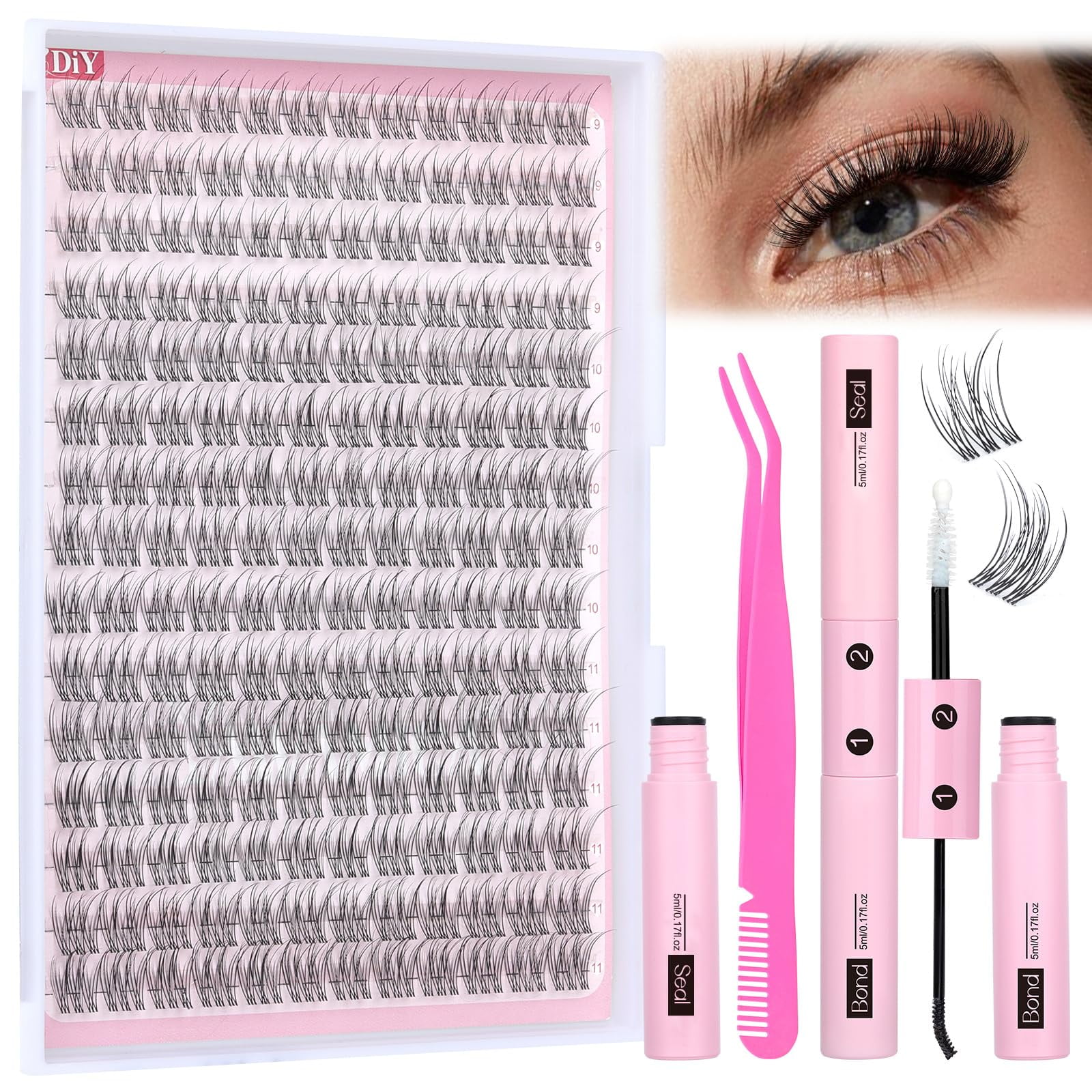 Natural Lash Extension Kit OLF24 Wispy Eyelash Clusters Lash Cluster ...