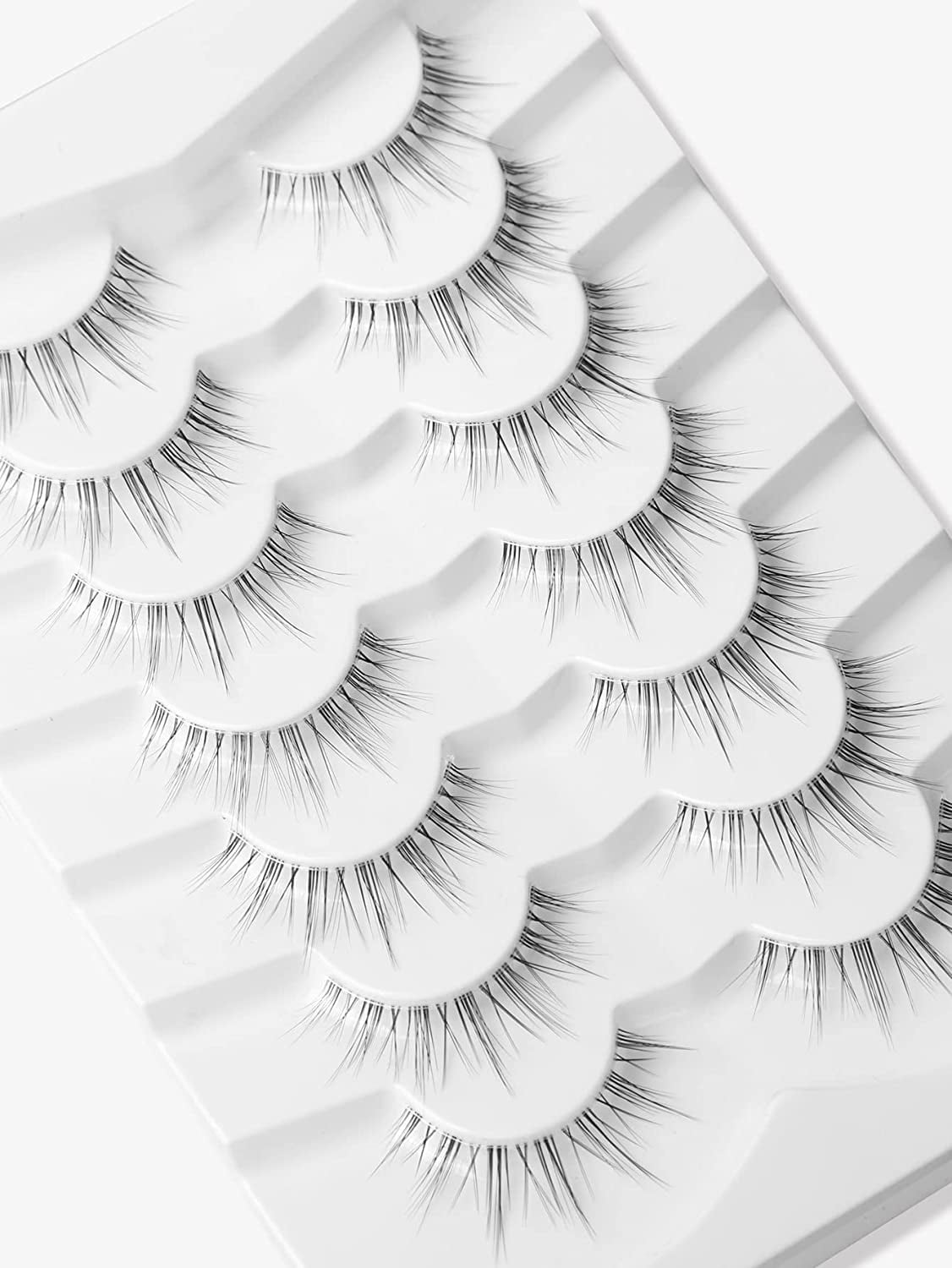 Natural Lashes Short False Eyelashes Light Volume Clear Band Lashes ...