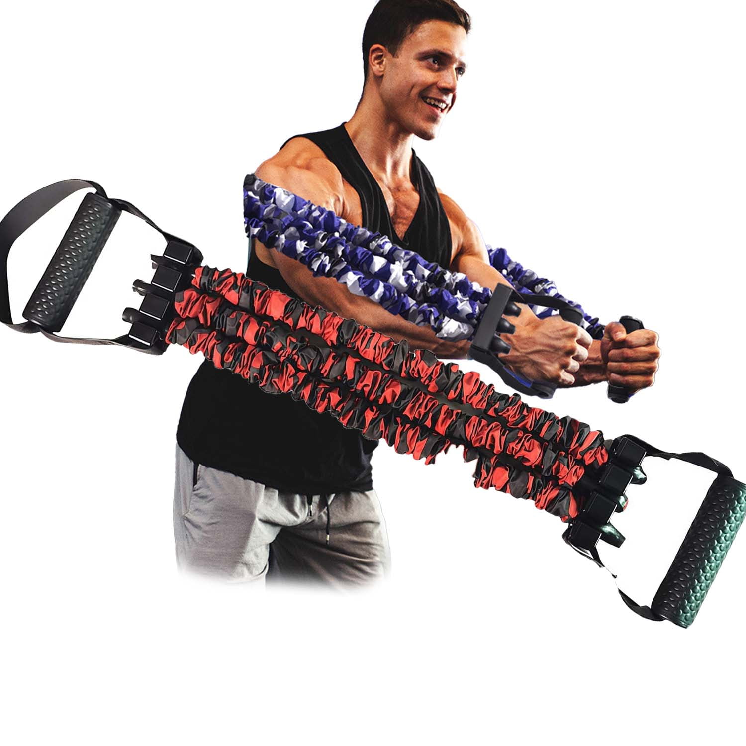 Natural Latex 3-Hole Resistance Stretcher,6-Pipe Chest Expander ...