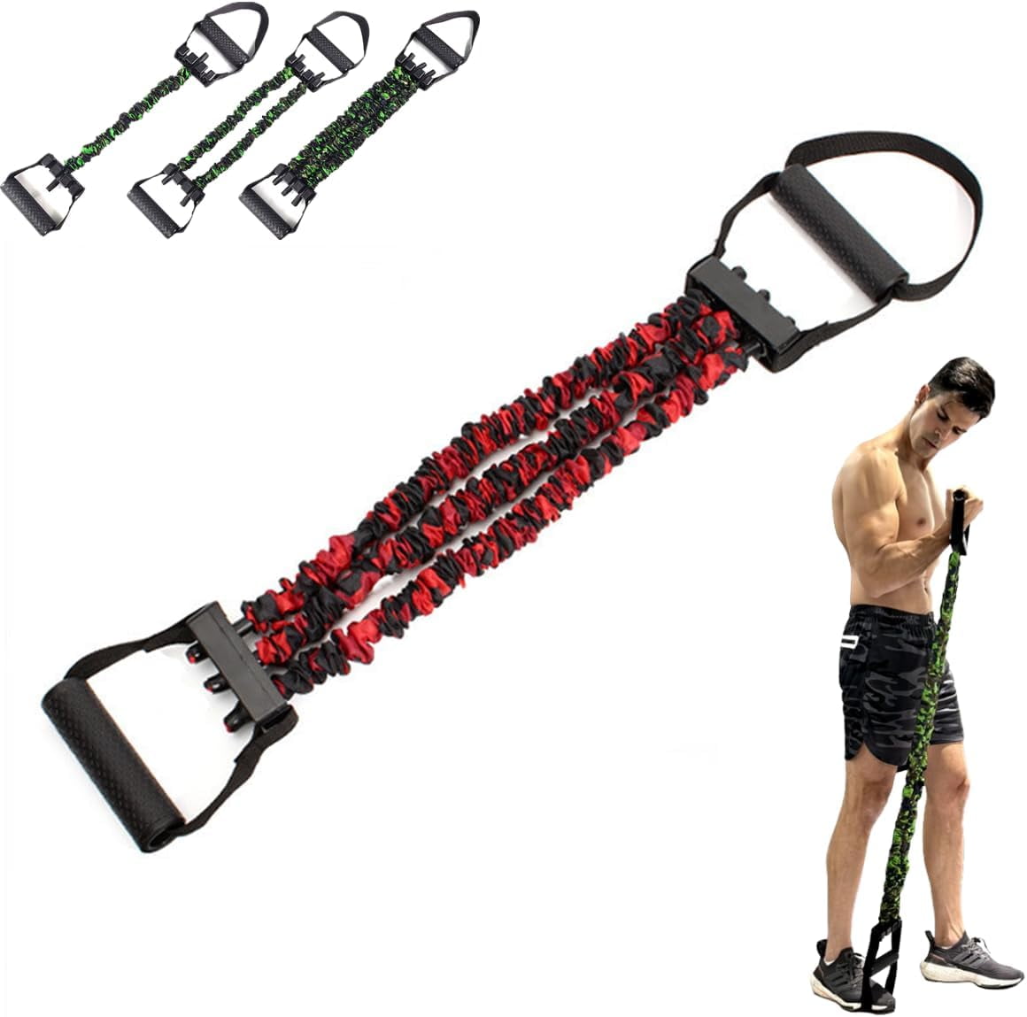 Natural Latex 3-Hole Resistance Stretcher,Chest Expander Stretch Bands ...