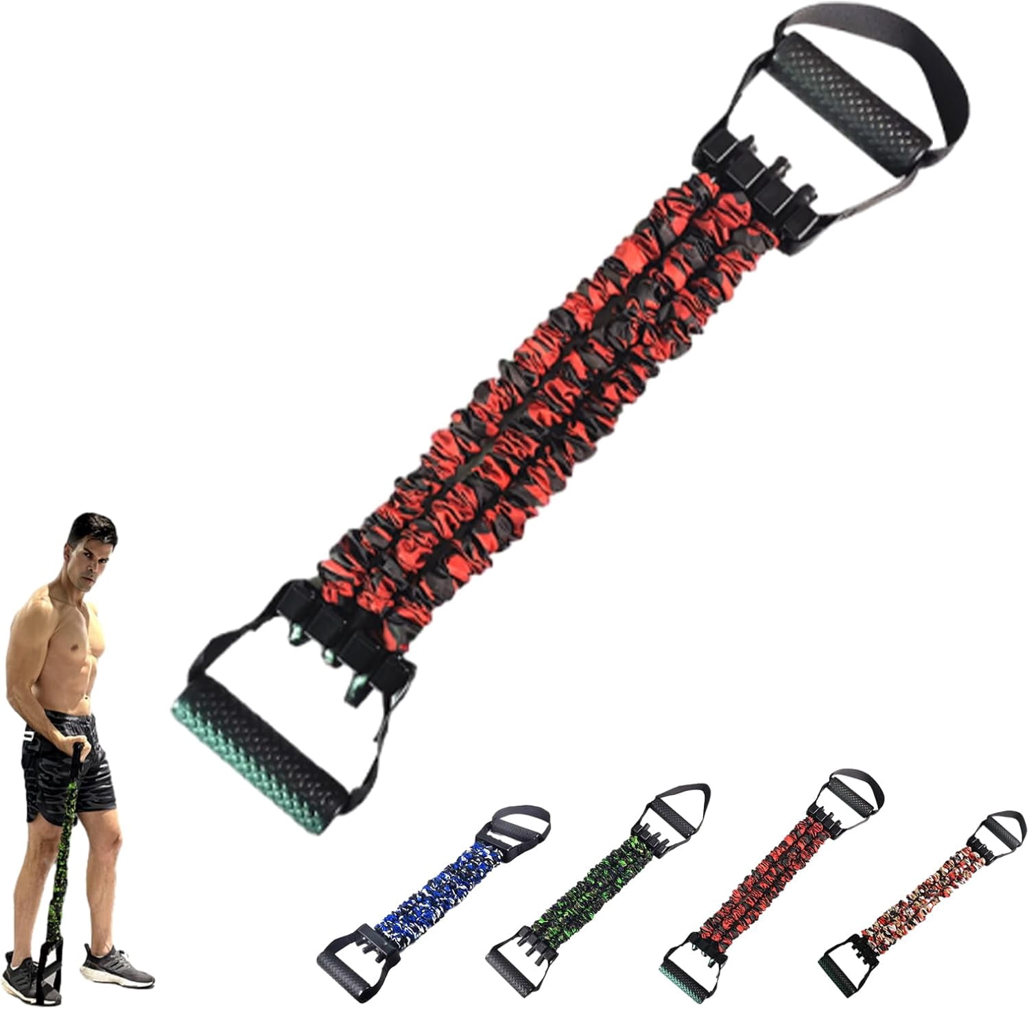 Natural Latex 3-Hole Resistance Stretcher, Chest Expander Stretch Bands ...