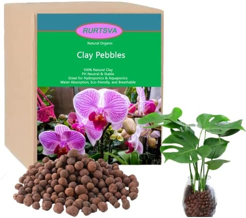Natural Leca Clay Pebbles, 17LBS 8mm-18mm Expanded Organic Balls Plants ...