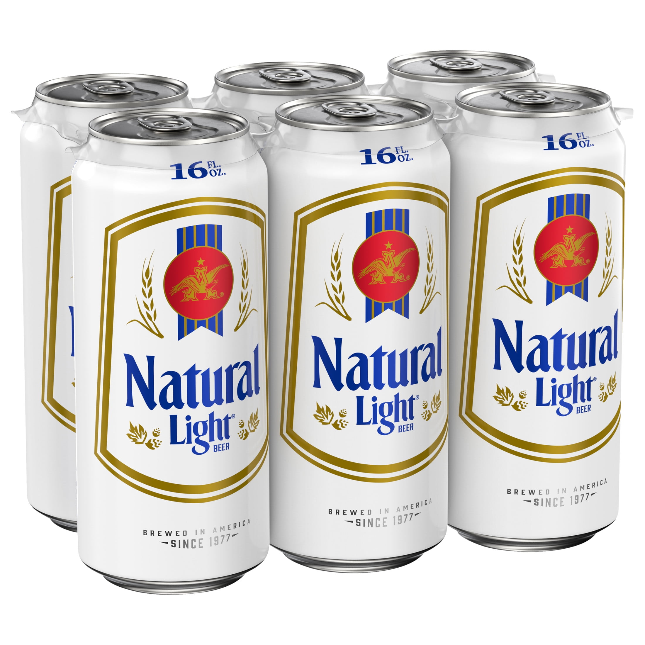 Natural Light American Lager Beer 6 pack 16 fl oz Aluminum Cans 4.2% ...