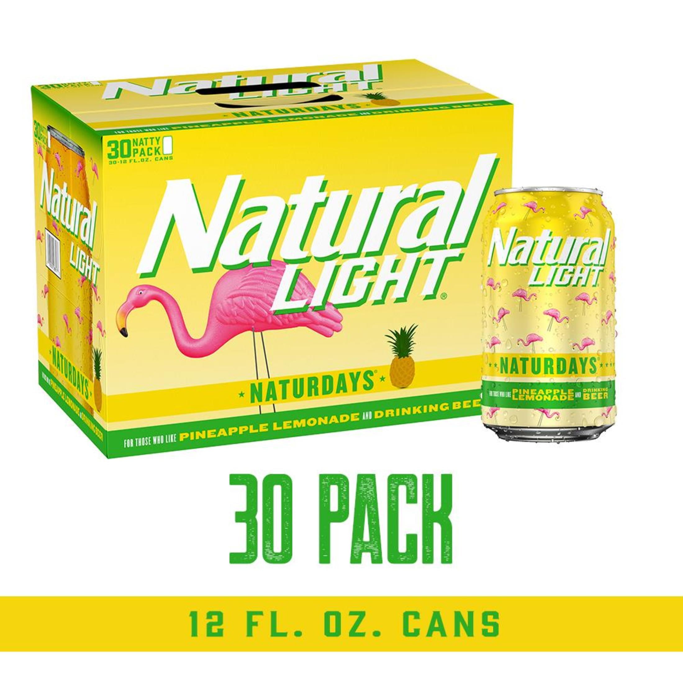Natural Light Naturdays Pineapple Lemonade Beer, 30 Pack 12 fl. oz ...