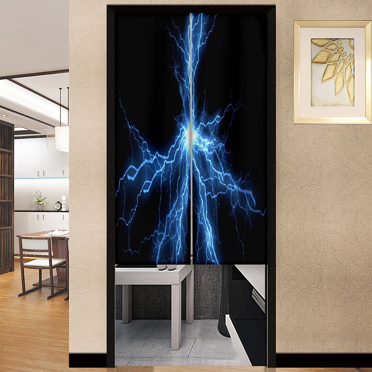 Natural Lightning Landscape Door Curtain Dust Proof Kitchen Hotel Room ...